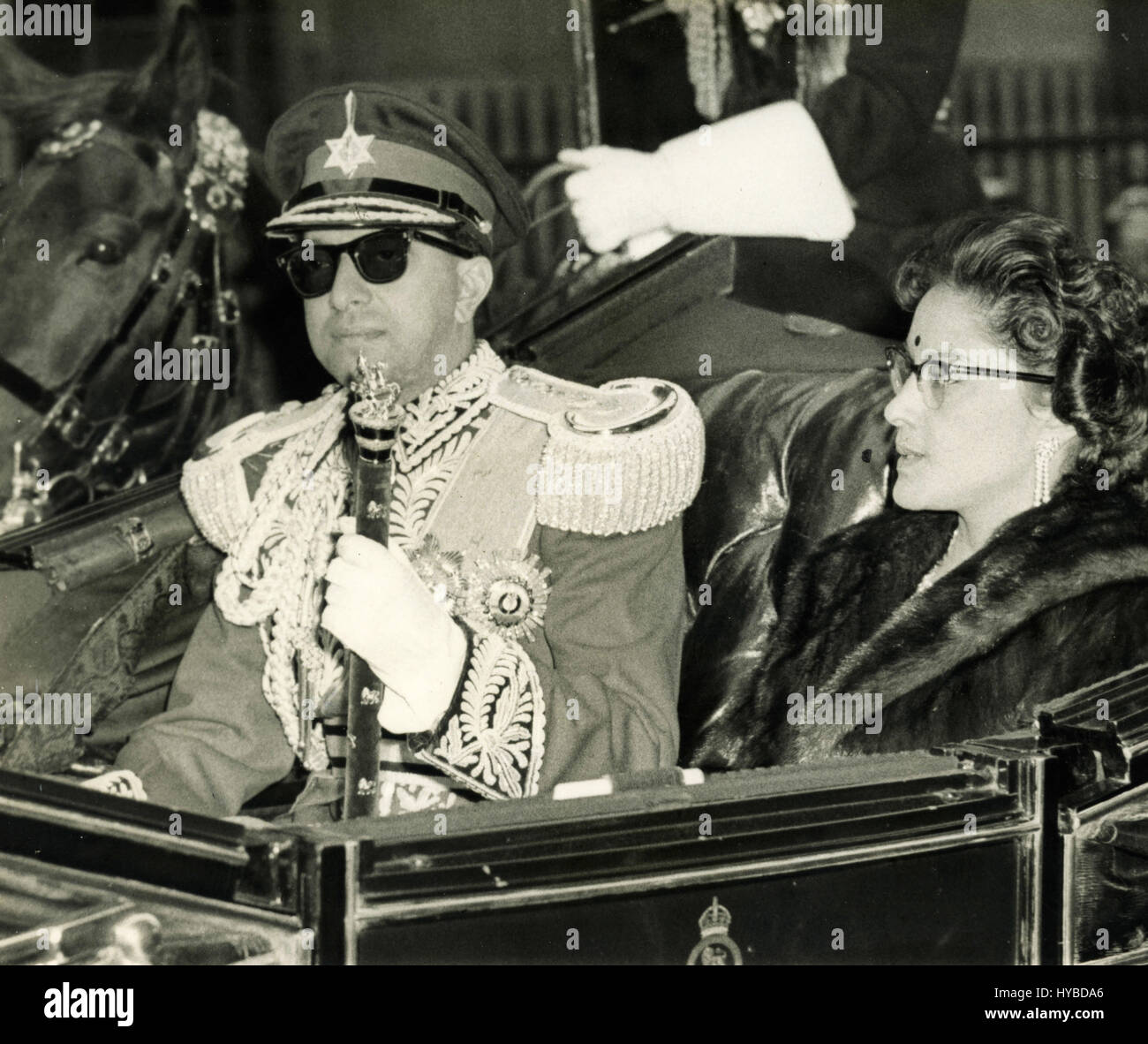 Mahendra King of Nepal with queen Stock Photo - Alamy