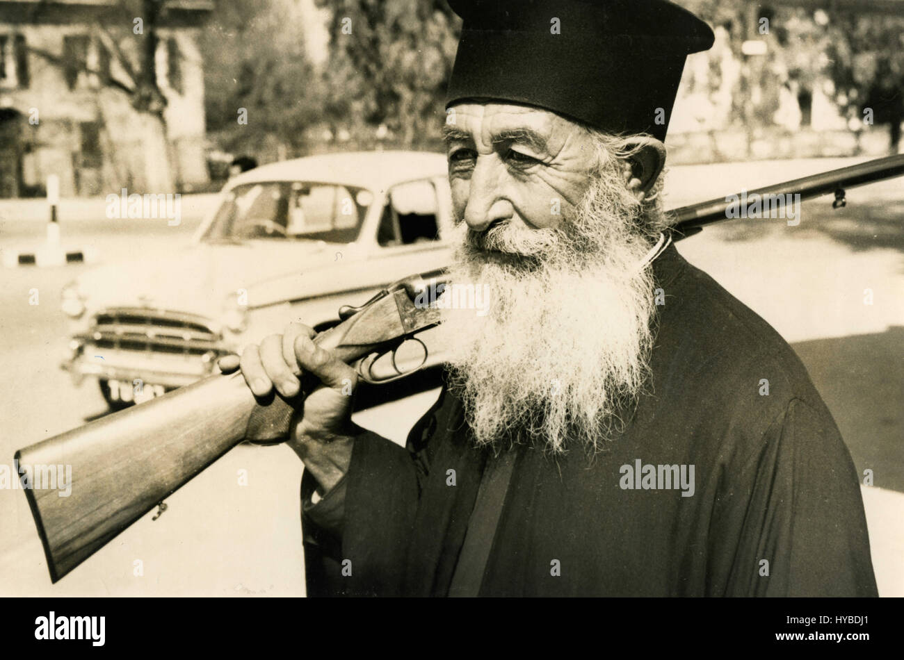 A man with a rifle, Cyprus 1964 Stock Photo - Alamy