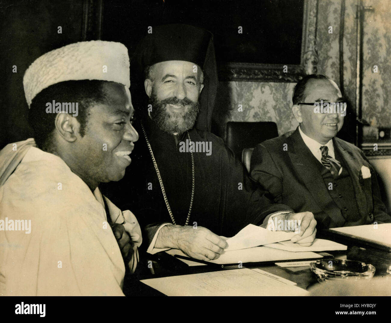 Archbishop Makarios of Cyprus at a meeting Stock Photo - Alamy