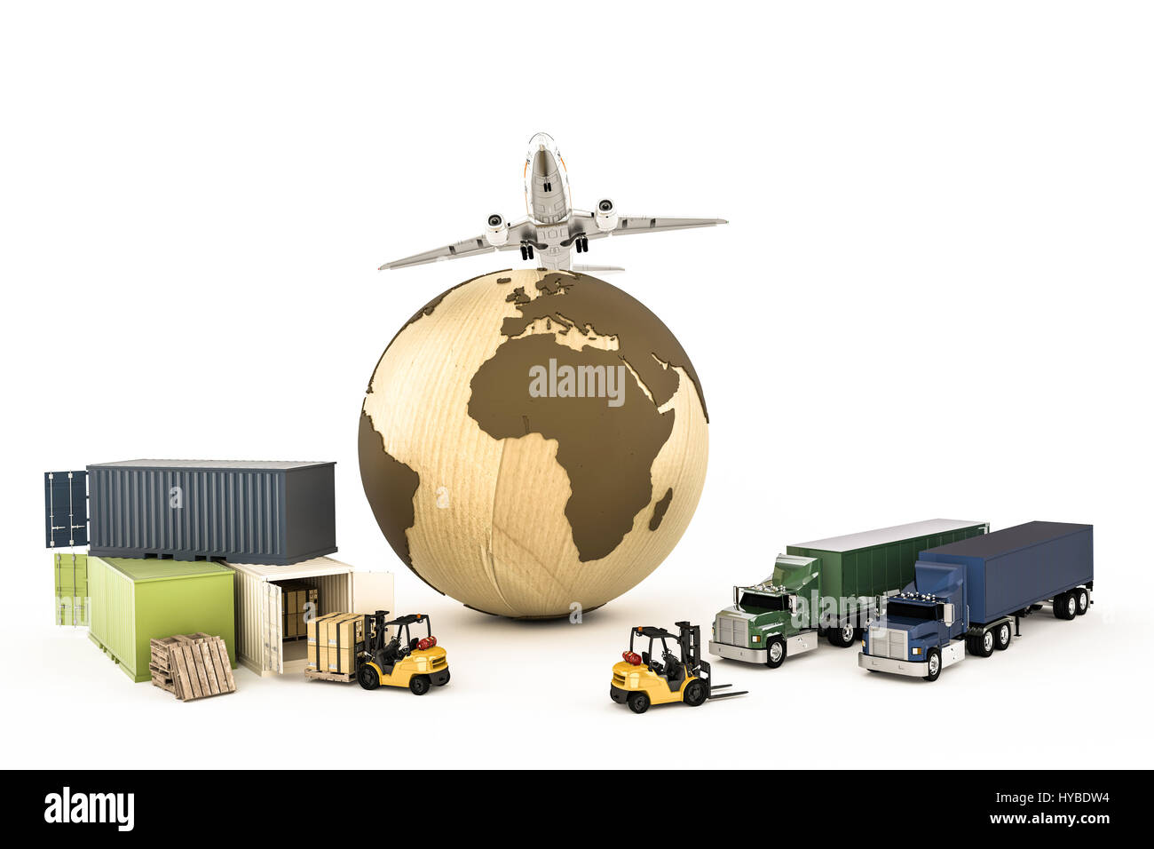 3d illustration of the world delivery system isolated on white ...
