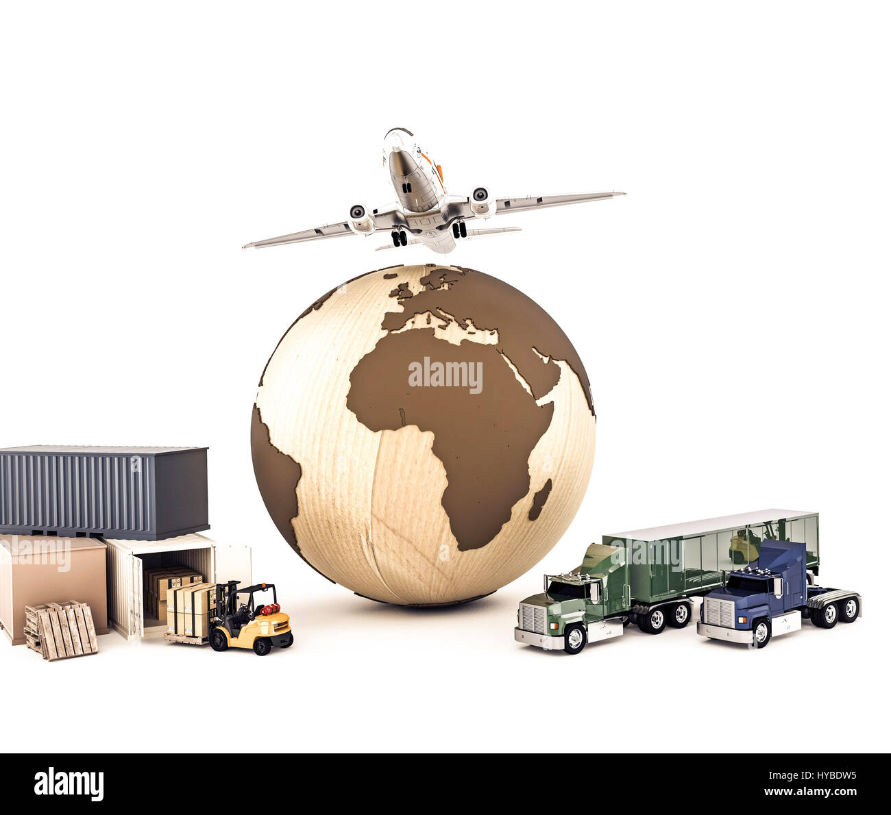 3d illustration of the world delivery system isolated on white ...