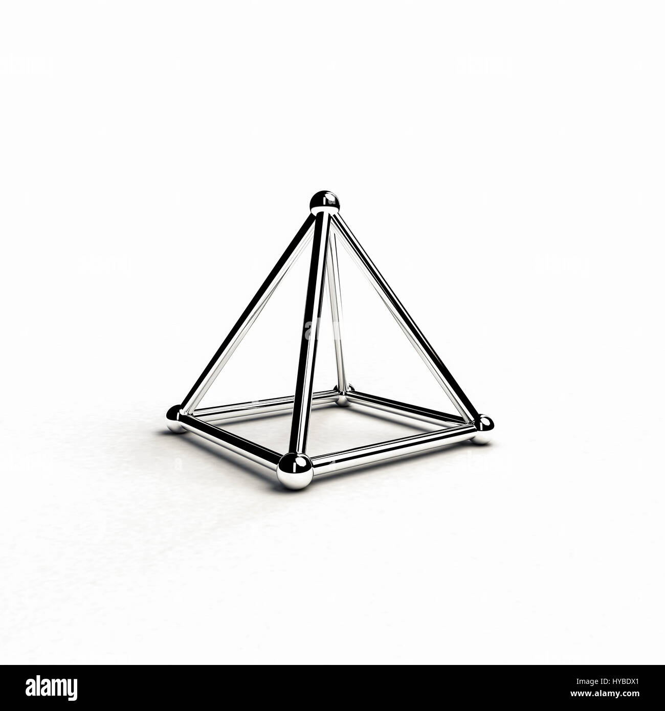 3d illustration of a metal pyramid isolated on white background Stock ...