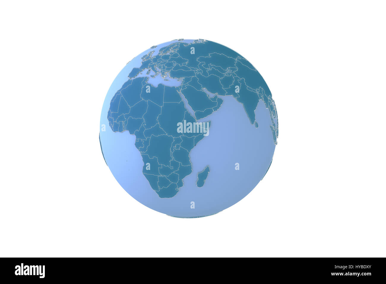 3d illustration of the world geopolitically extruded isolated on white ...