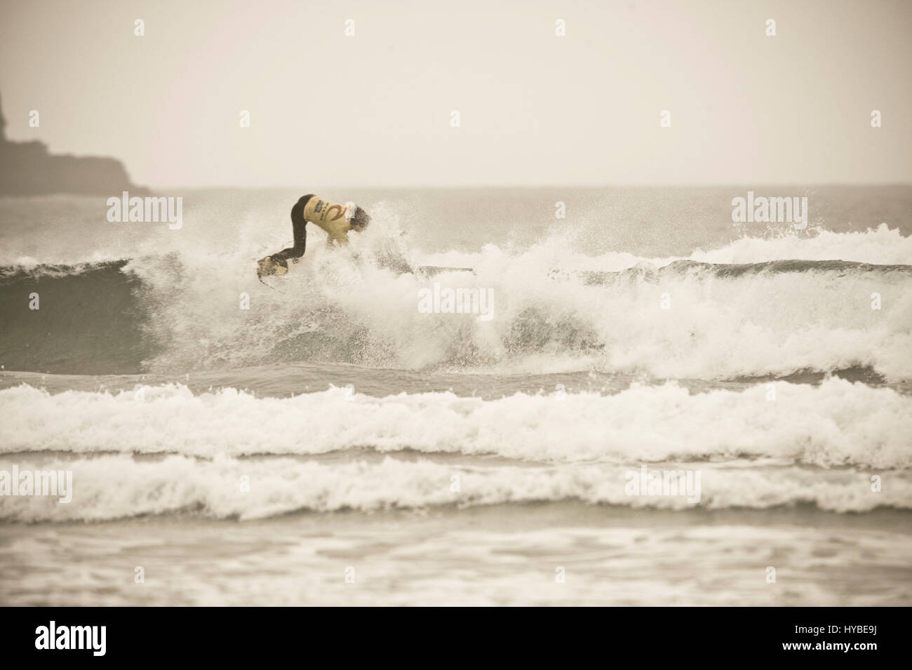 Surfer about the crash into the wave Stock Photo - Alamy