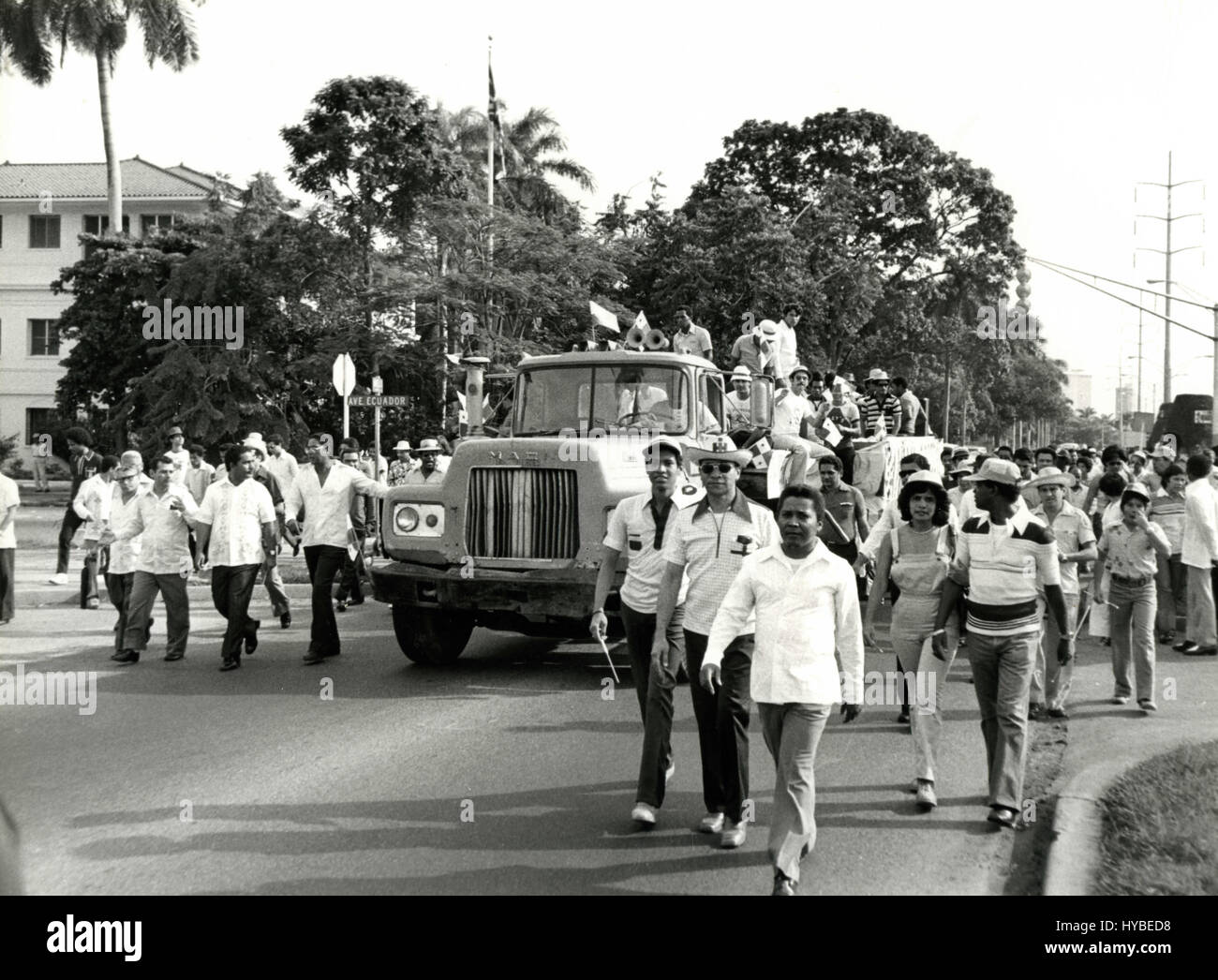 People celebrating the transfer of the Panama Canal, Panama 1979 Stock ...