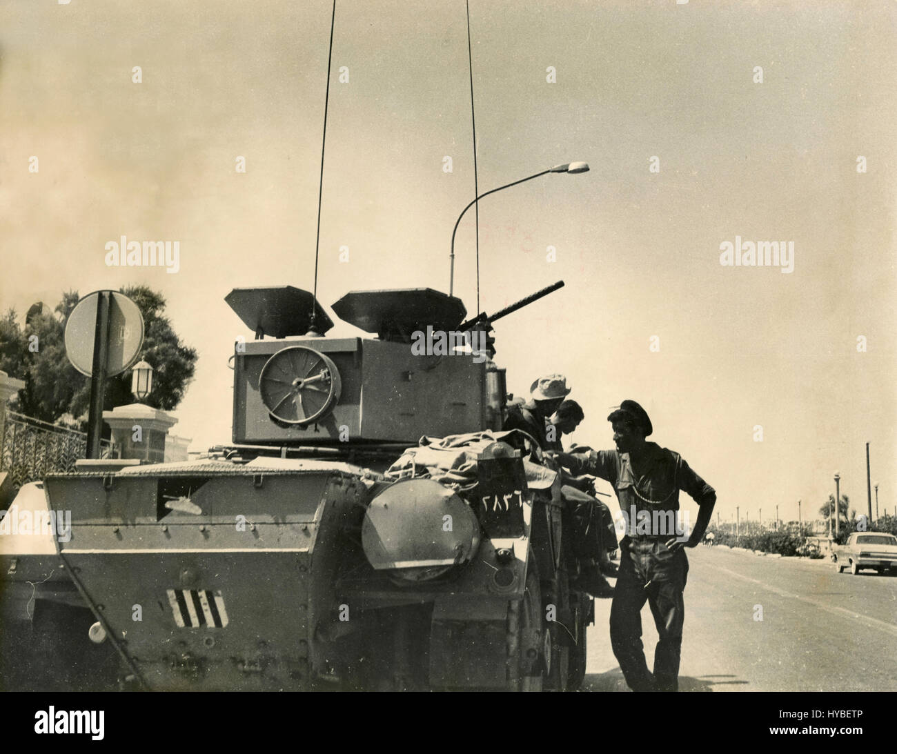 Tanks in the street after the coup d'etat, Tripoli, Libya 1969 Stock ...