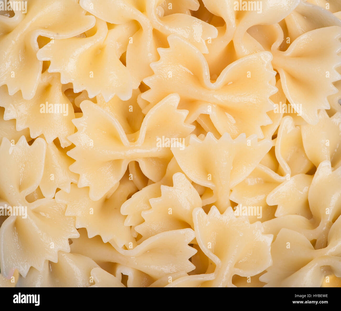 Cooked bow tie pasta noodles closeup macro Stock Photo - Alamy