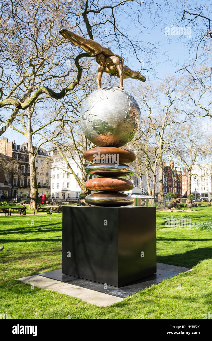 A sculpture in Berkeley Square Gardens showing perfect balance and ...