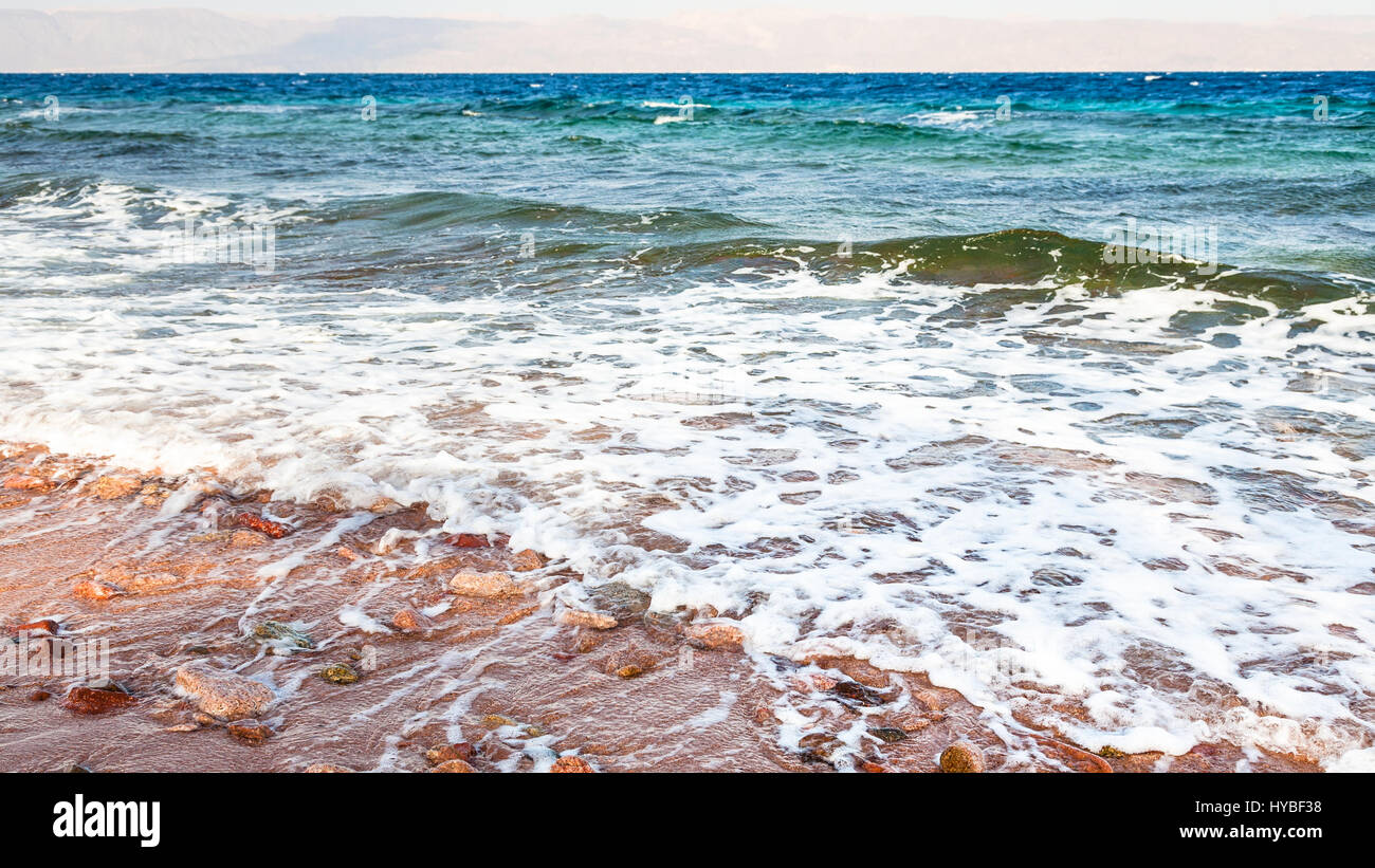 Travel to Middle East country Kingdom of Jordan - coastline of Gulf of ...