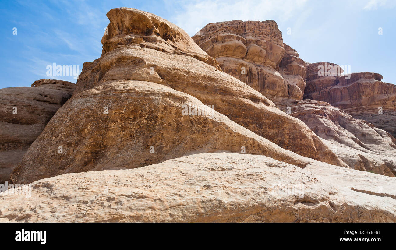 Travel to Middle East country Kingdom of Jordan - old sandstone ...