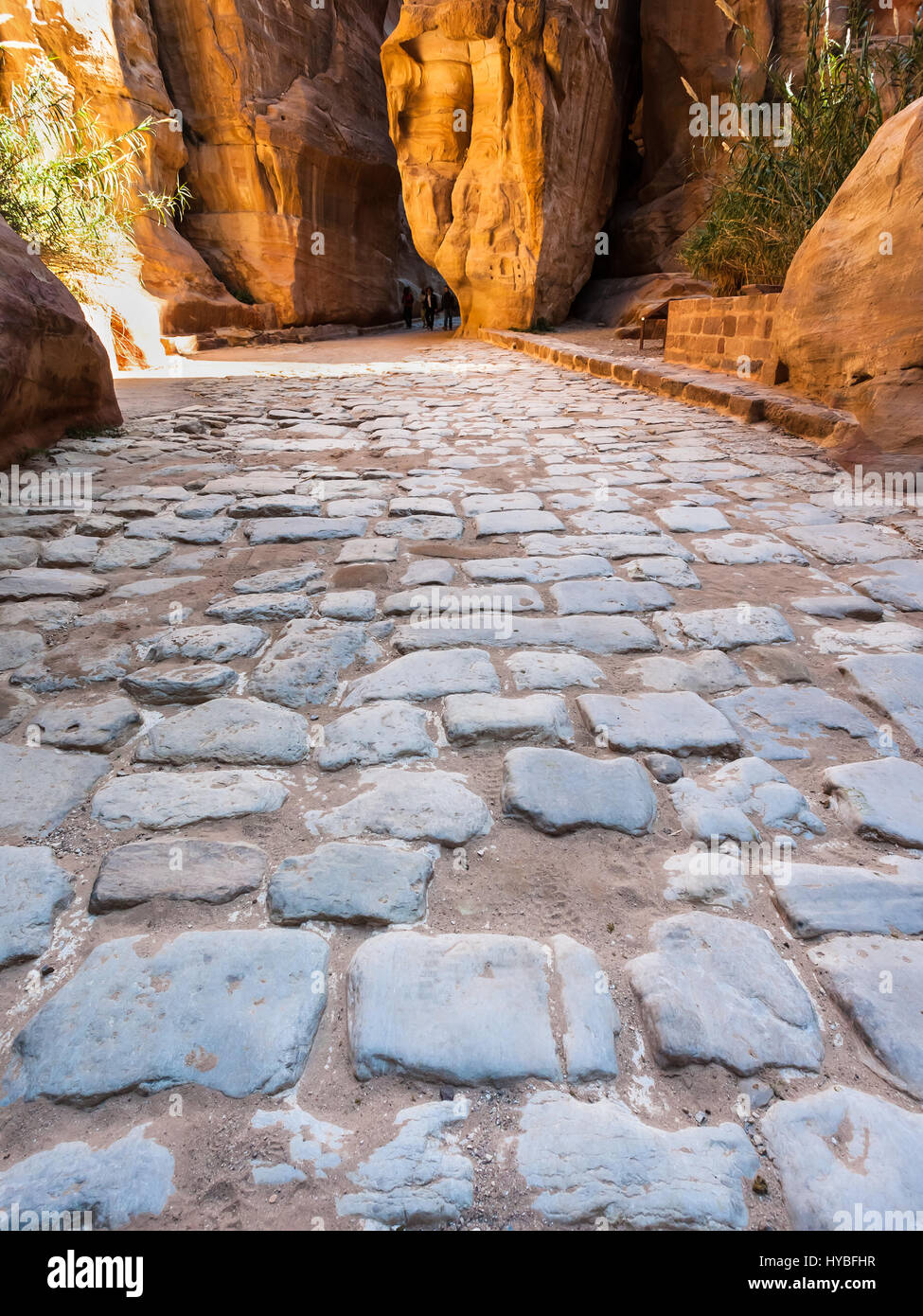 Travel to Middle East country Kingdom of Jordan - stone pavement of Al ...