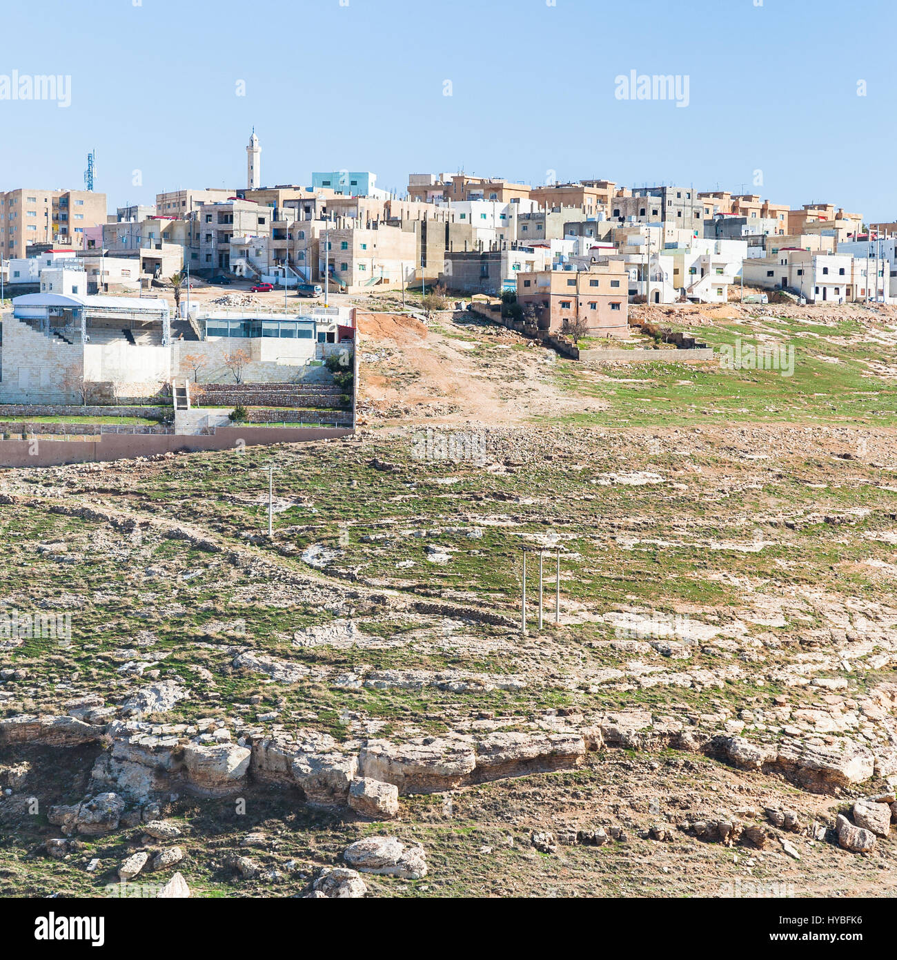 Travel to Middle East country Kingdom of Jordan - Al-Karak town on top ...