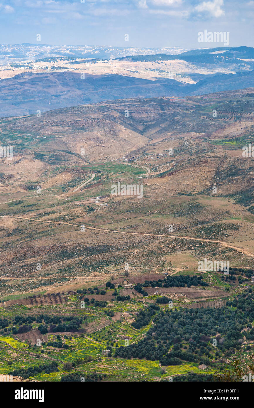 Travel to Middle East country Kingdom of Jordan - view of rural ...