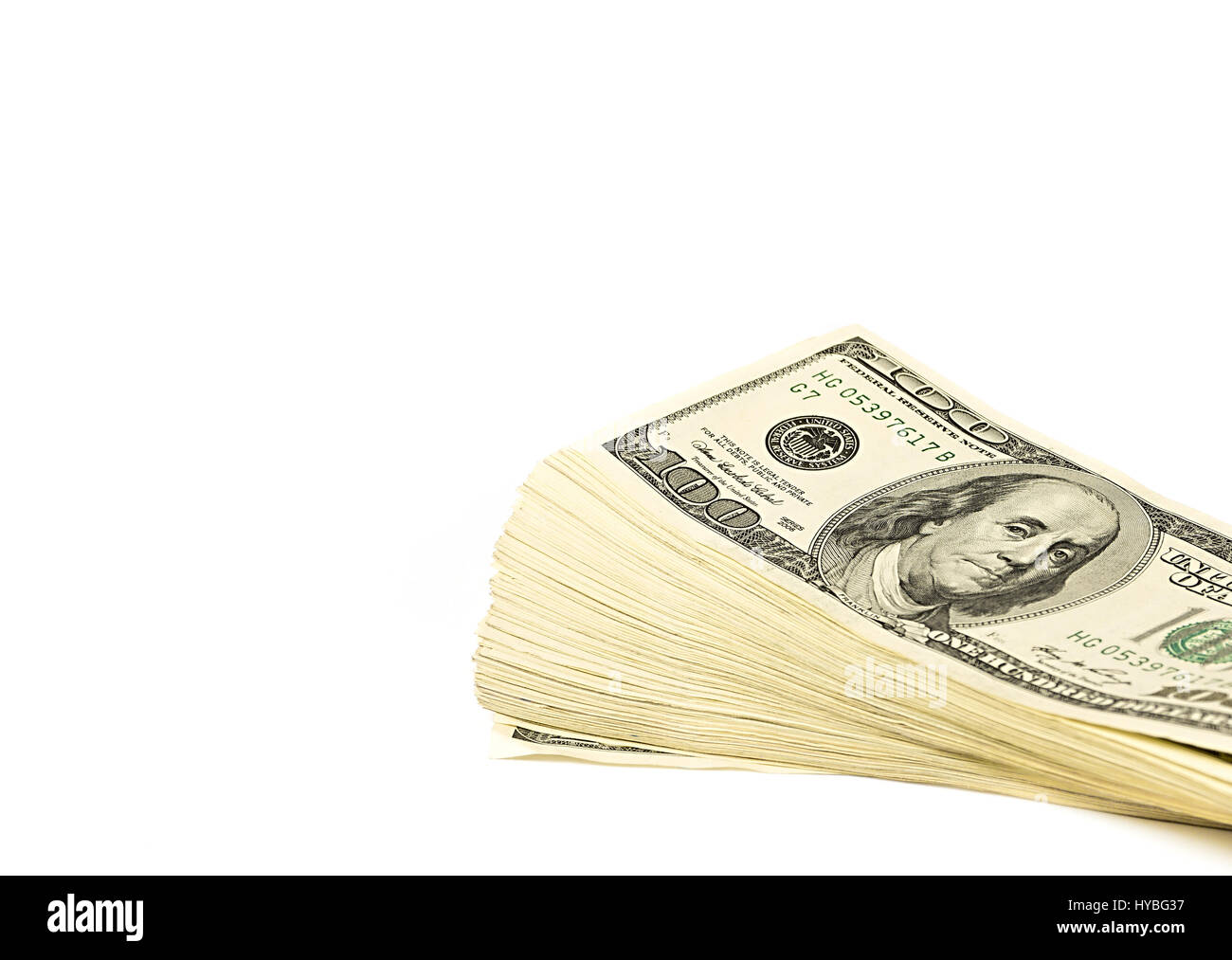 Stack of money on white isolated background Stock Photo - Alamy