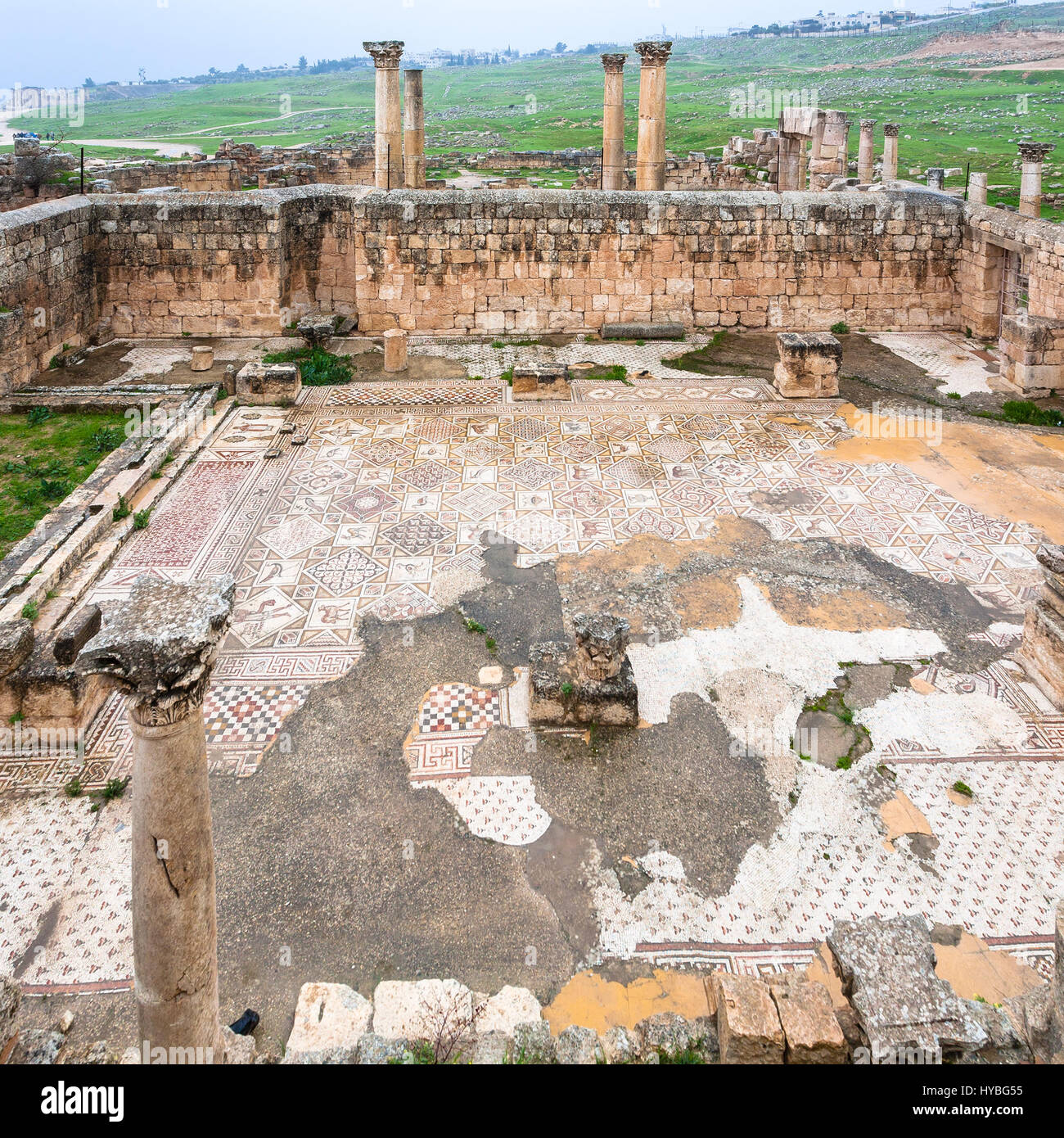 Travel to Middle East country Kingdom of Jordan - ruin of byzantine ...