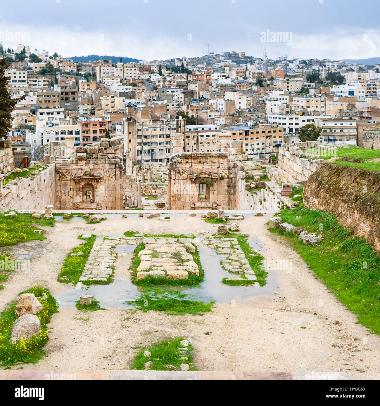 Travel to Middle East country Kingdom of Jordan - view of Jerash city ...