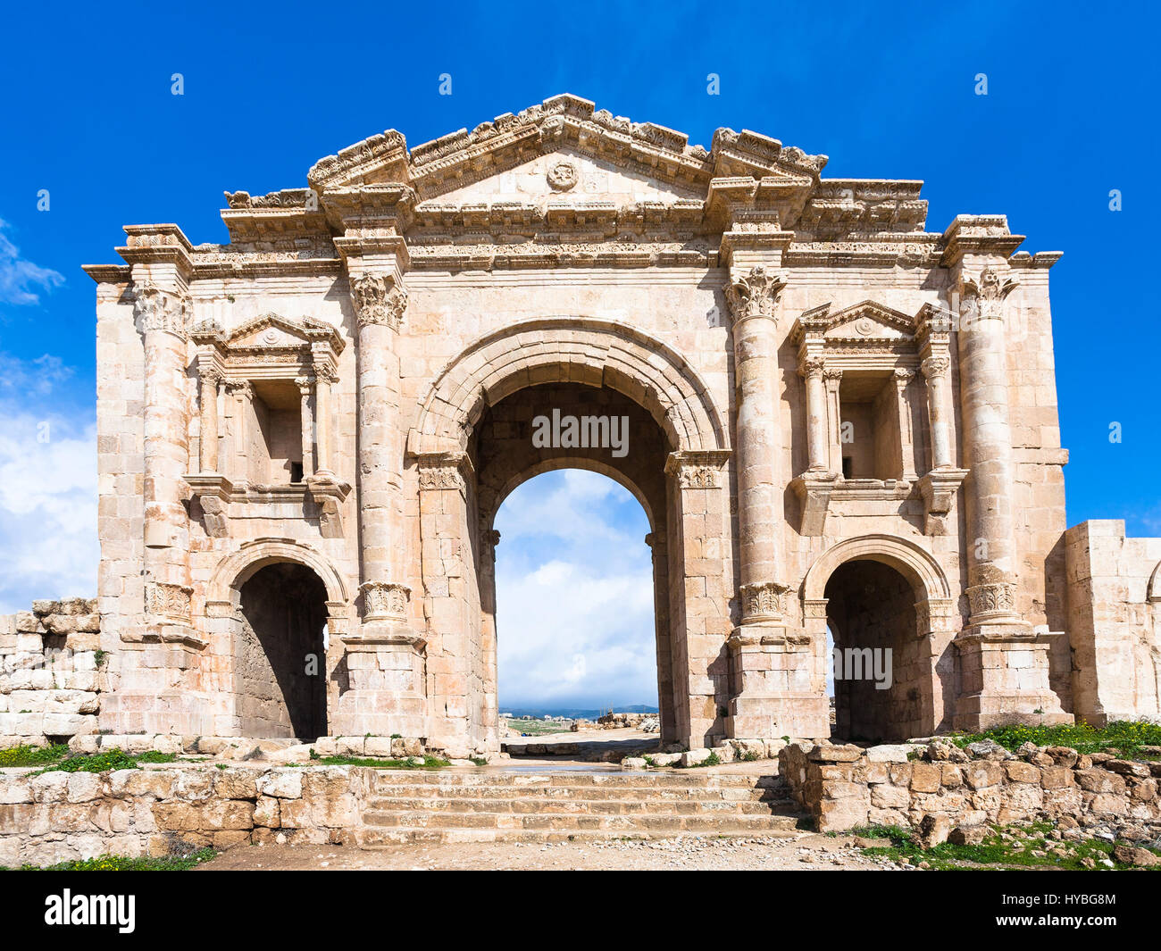 Travel to Middle East country Kingdom of Jordan - roman Arch of Hadrian ...
