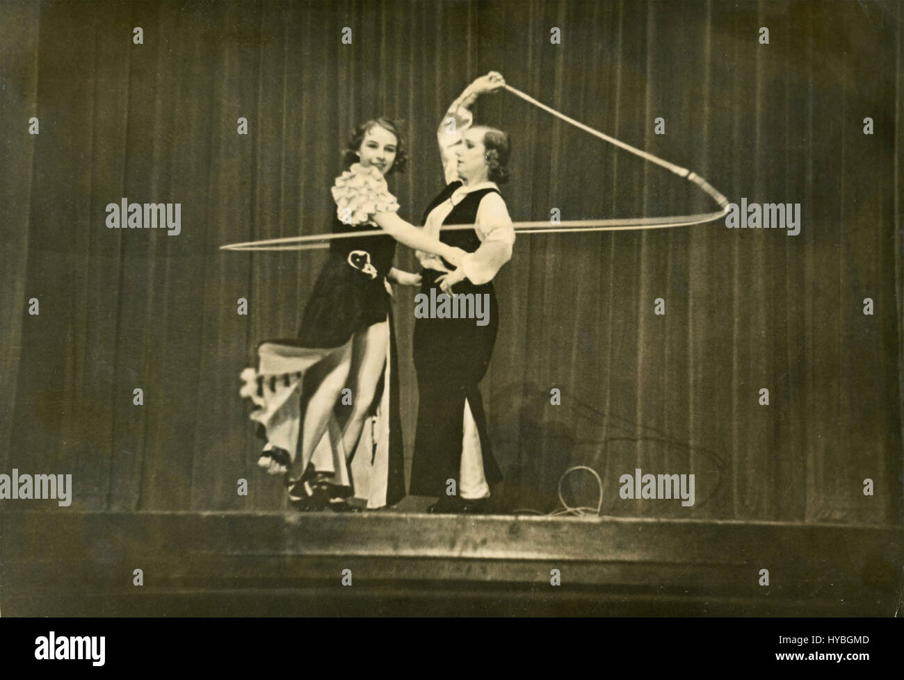 Unidentified women duet show Stock Photo - Alamy