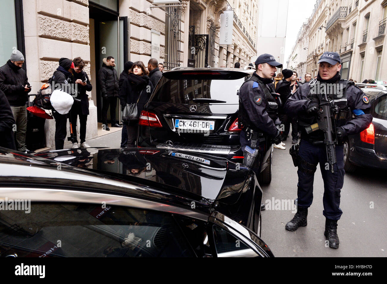 Police patrol on Paris Fashion Week, Paris, France Stock Photo - Alamy