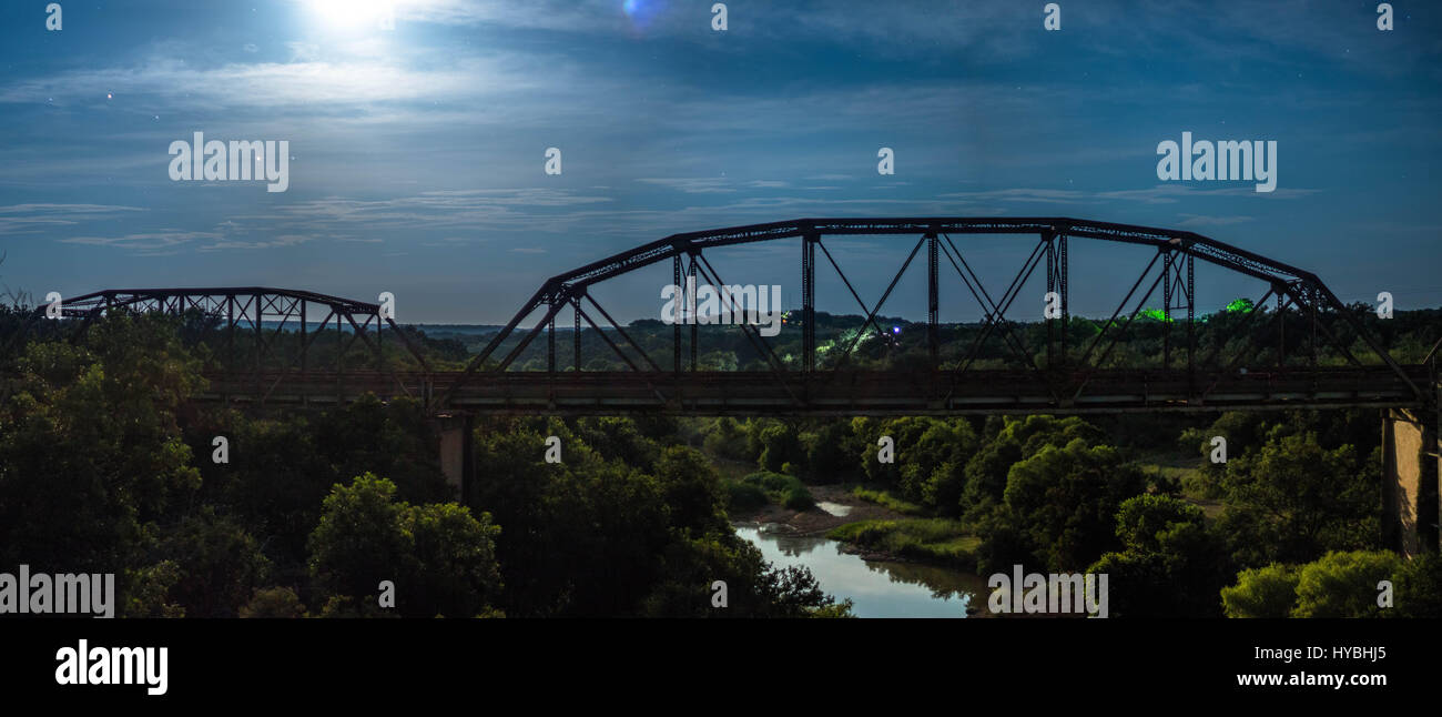 Bridge under the moon Stock Photo - Alamy