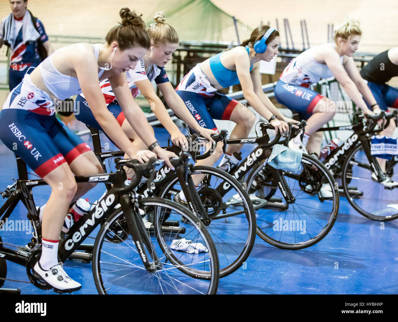 Great Britain Cycling Team's (left to right) Manon Lloyd, Eleanor ...