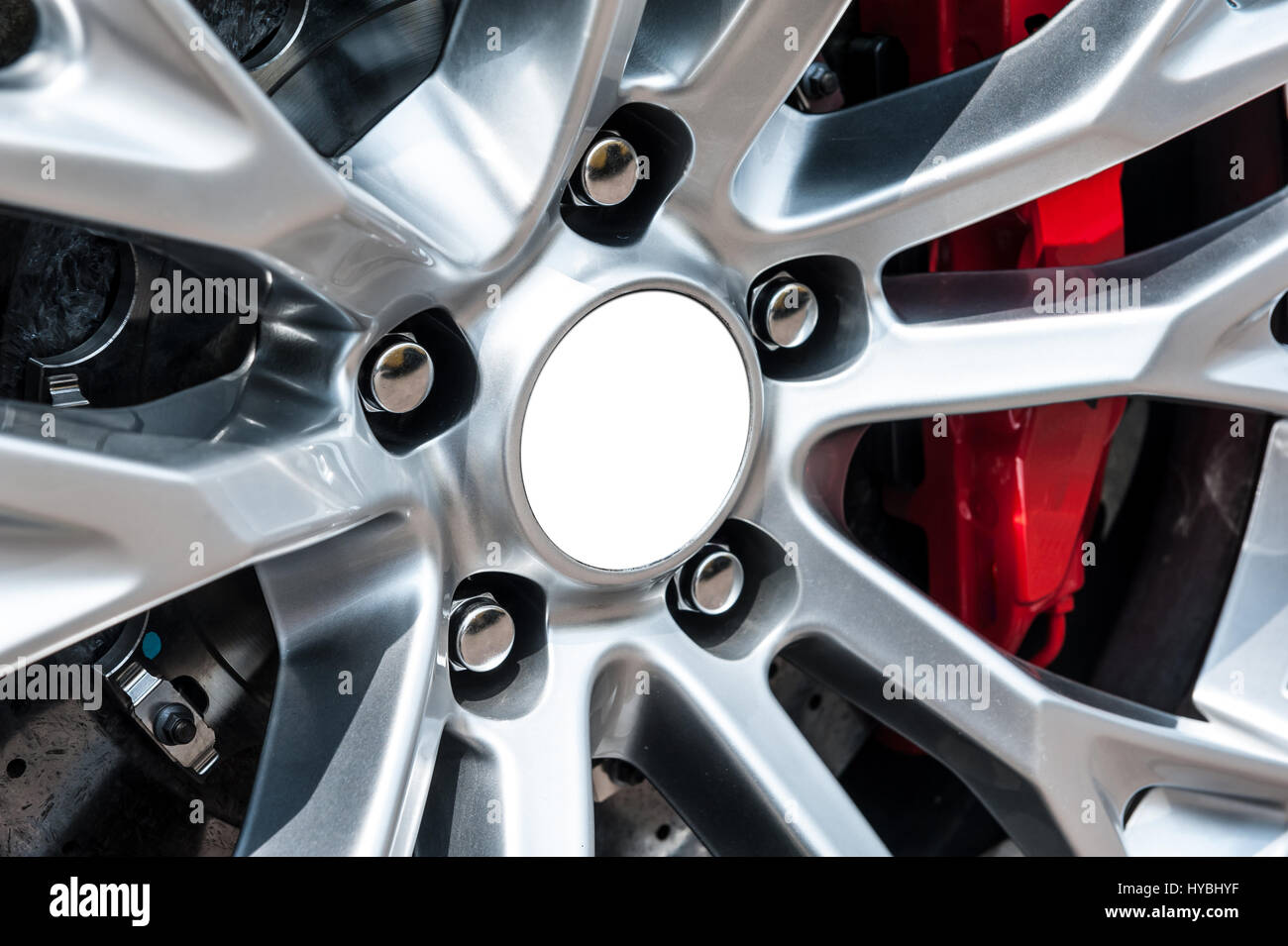 Red brake wheel hi-res stock photography and images - Alamy