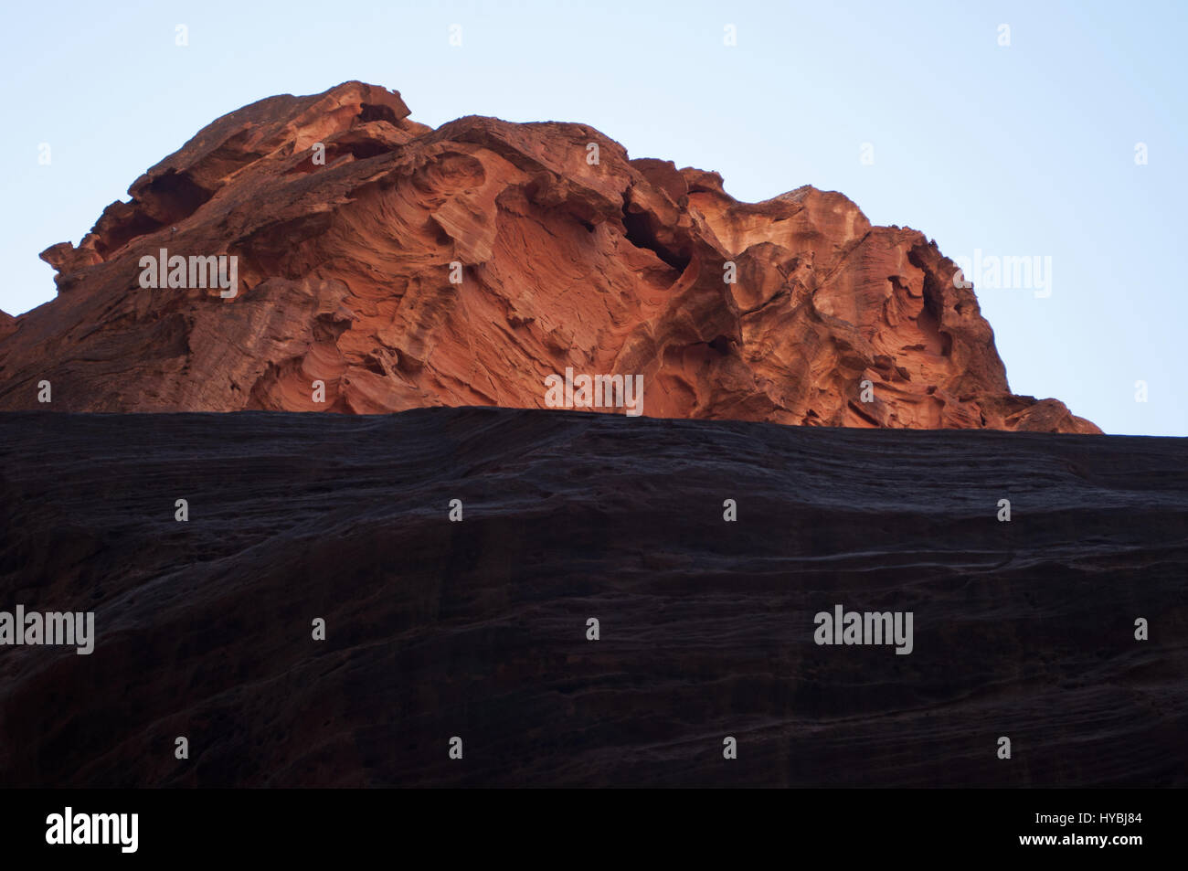 Jordan: different shapes, colors and shades of the red rocks walking in ...