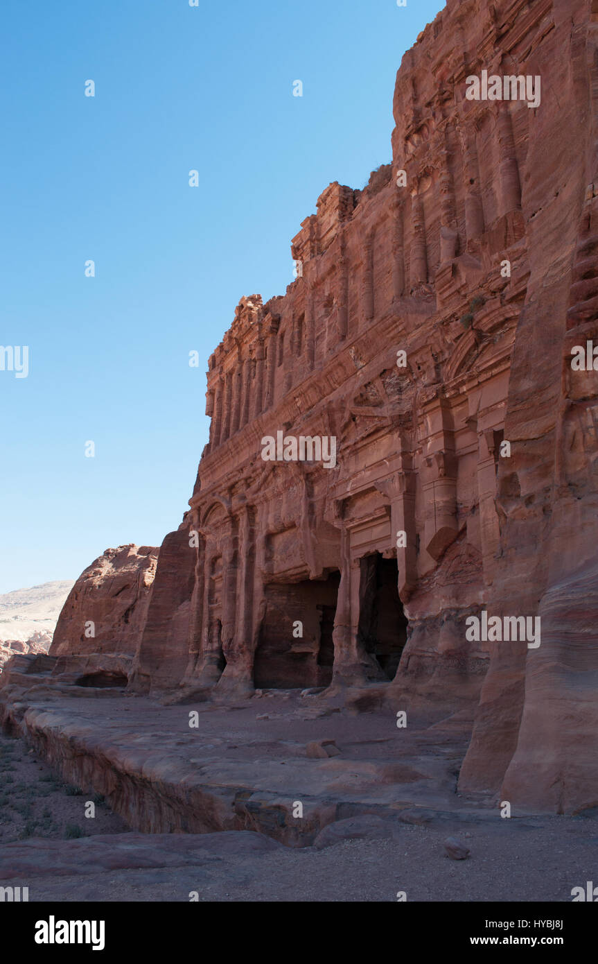 Jordan: the Kings Wall with the Royal Tombs, huge funerary structures ...