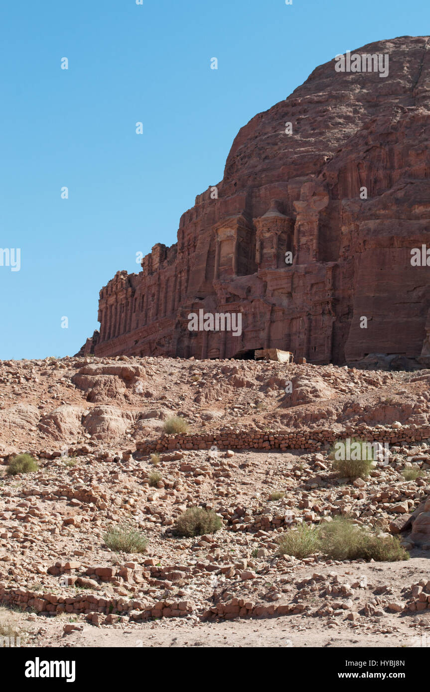 Jordan: the Kings Wall with the Royal Tombs, huge funerary structures ...