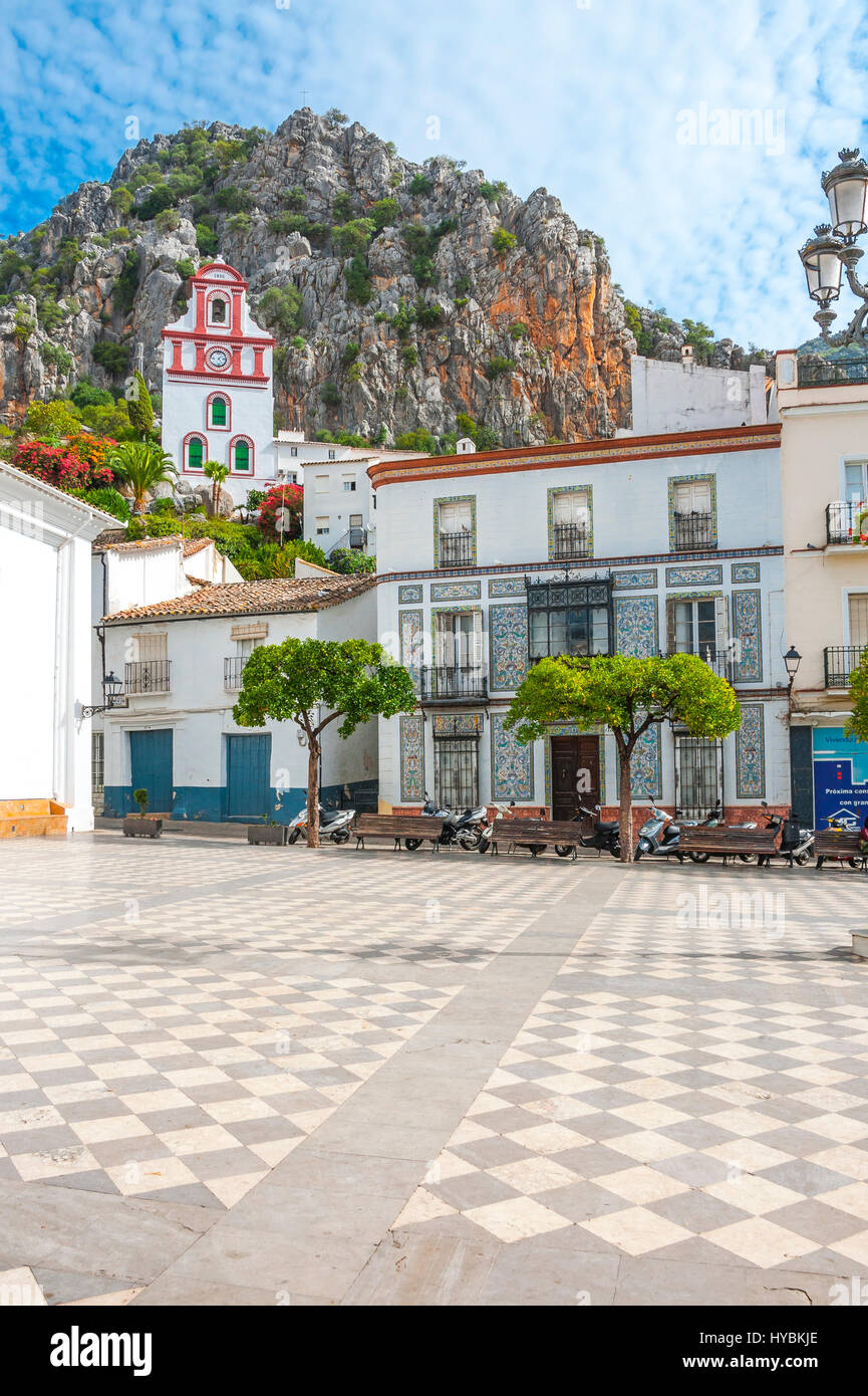 Plaza General Franco in Ubrique, province of Cádiz, largest of the ...