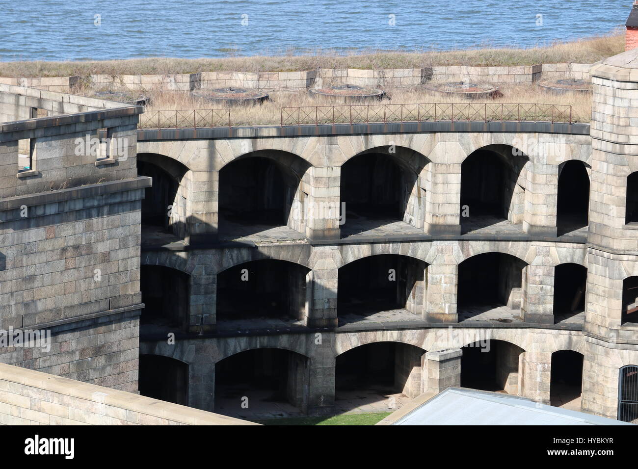 Inner Western Wall of Fort Wadsworth with a view of the Gunnery Rooms ...
