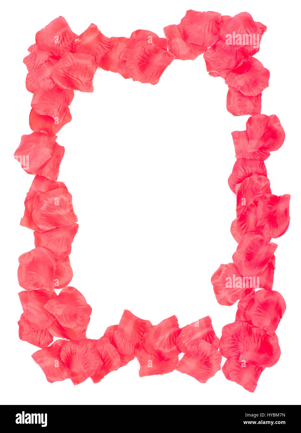 Rose petals frame isolated on white background Stock Photo - Alamy