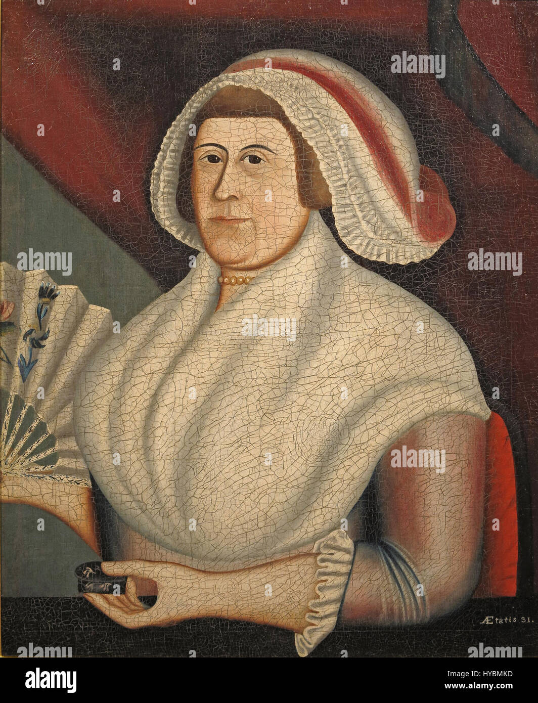This portrait by Rufus Hathaway depicts Mrs. Pollycarpus Edson, also ...