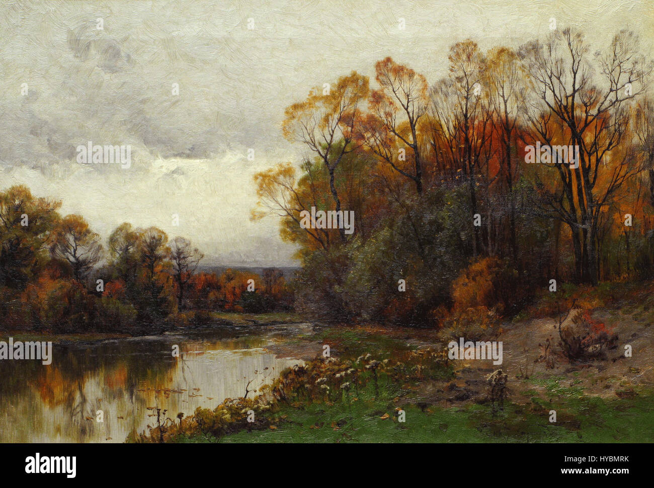 *Lake in Autumn* by Charles Harry Eaton is a serene landscape painting ...