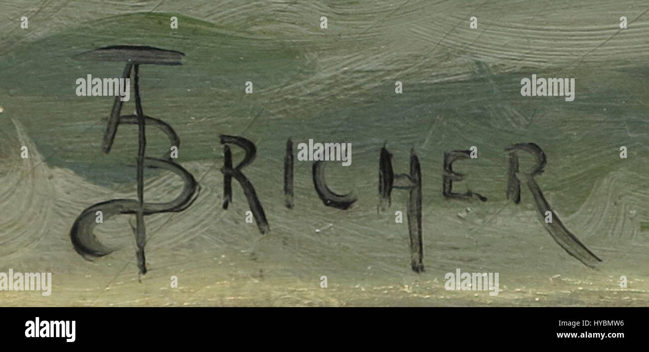 The signature of American painter Alfred Thompson Bricher signifies his ...