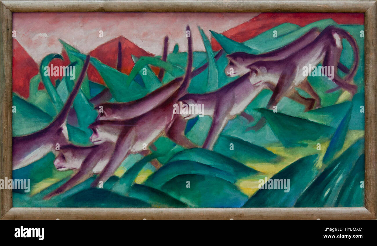 'Affenfries' by Franz Marc, created in 1911, features an abstract ...
