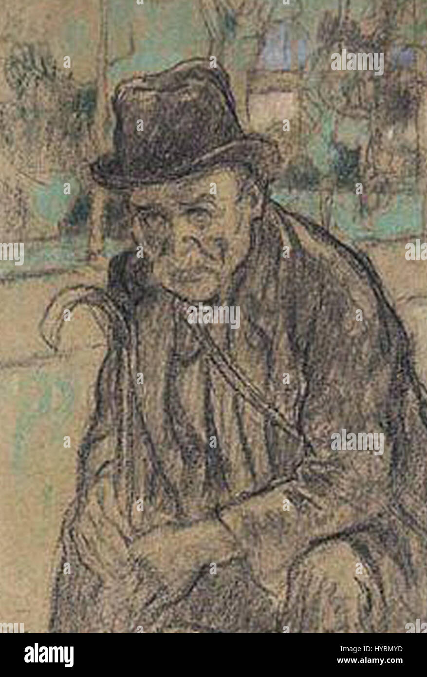 Jules Adler's 1922 drawing 'Le Chemineau, ou Le Vagabond' focuses on a ...