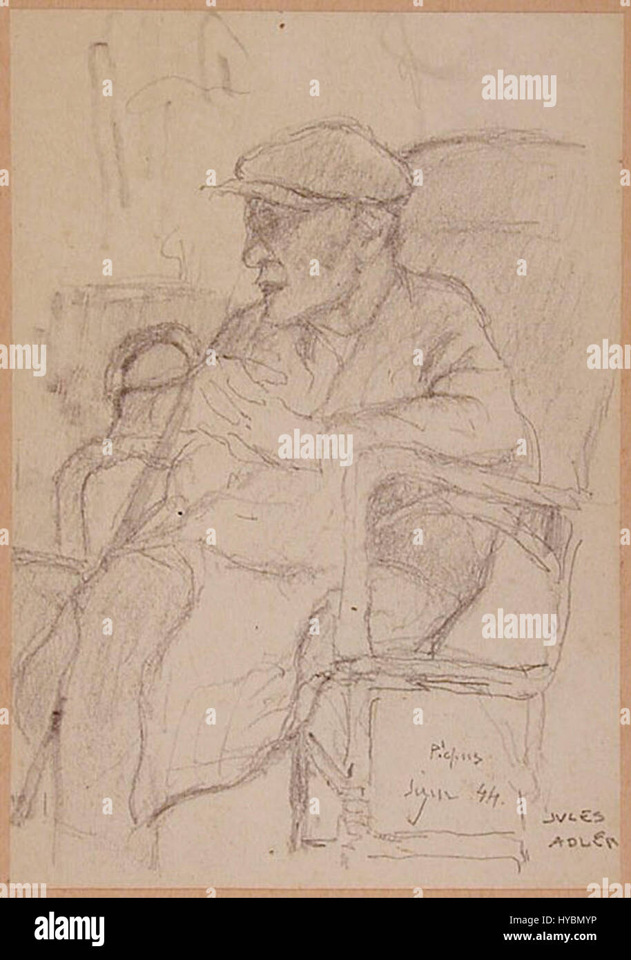 Jules Adler’s 1944 drawing titled 'Souvenir de notre Internement ...
