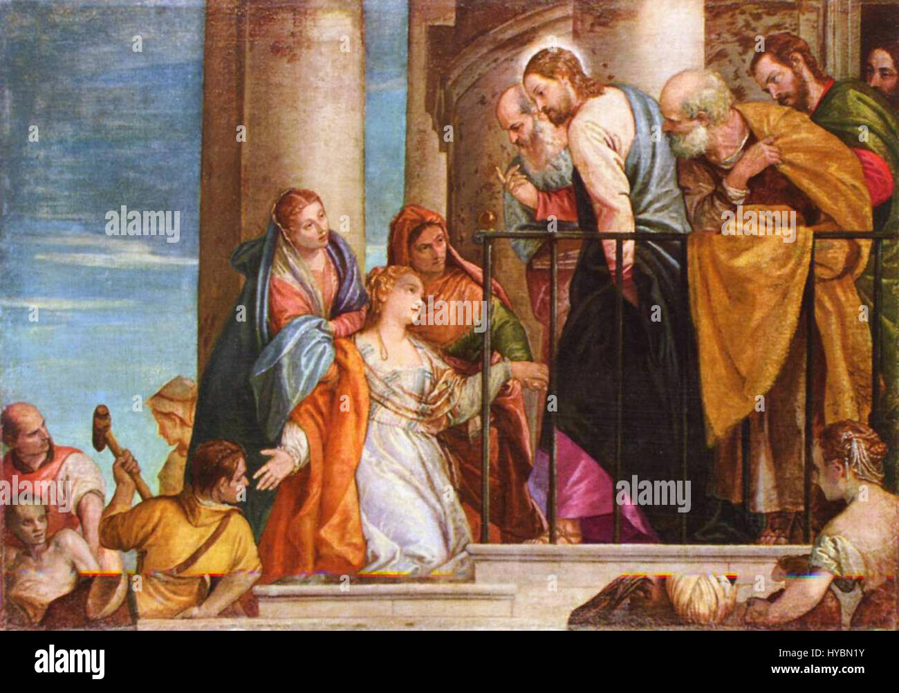 Paolo Veronese's painting, created in the 16th century, exemplifies Venetian Renaissance art ...