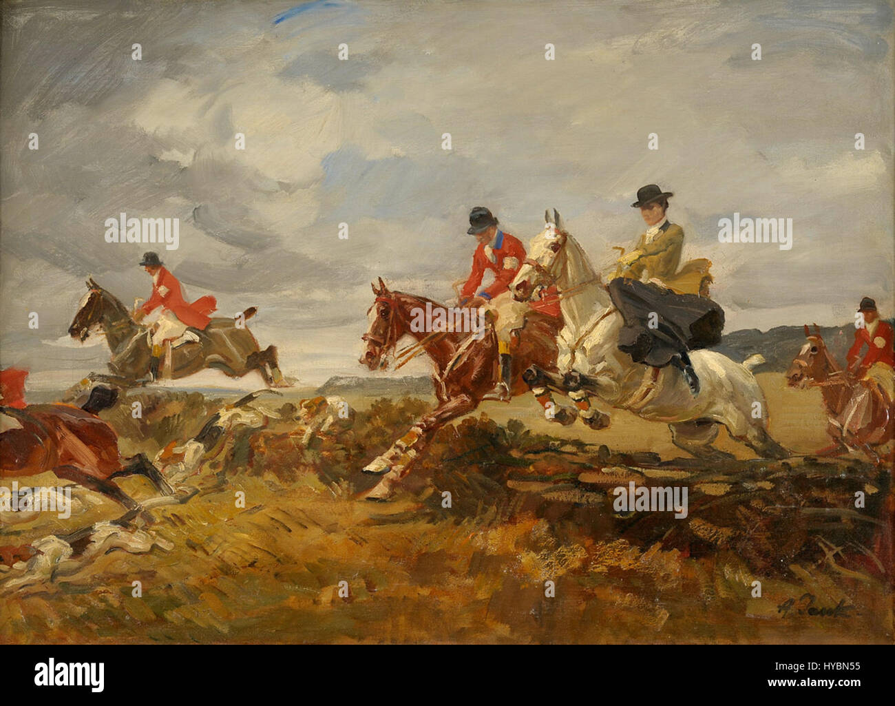 Angelo Jank Parforcereiter mit Meute Stock Photo - Alamy