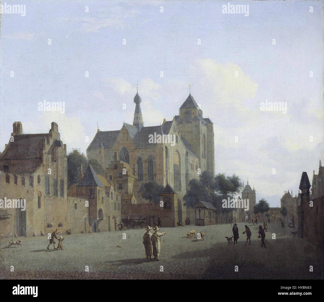 Jan van der Heyden’s 'The Church at Veere' from 1652 is a detailed oil ...