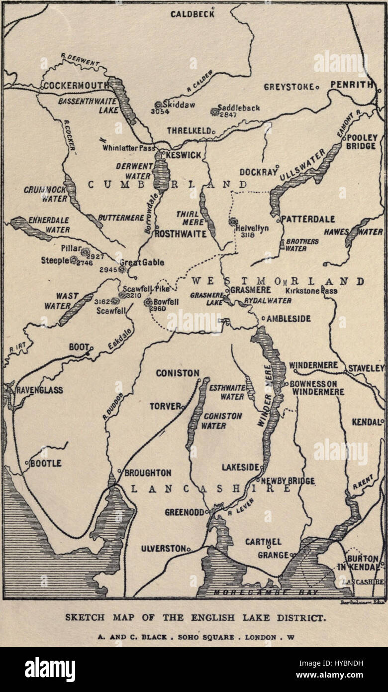 Map of lake district hi-res stock photography and images - Alamy