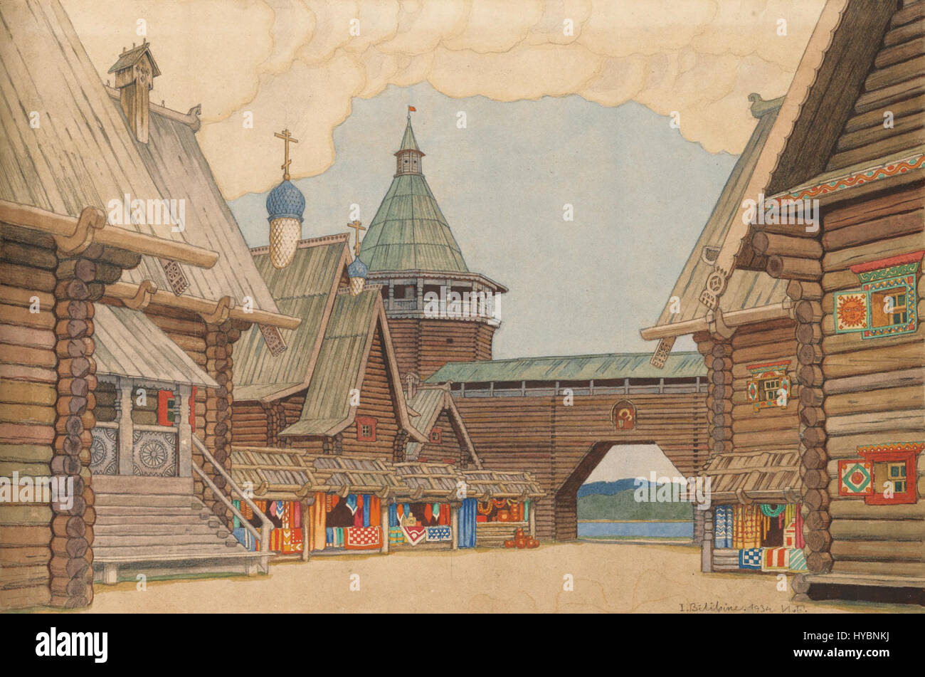 Ivan Bilibin’s work, ‘151,’ showcases his distinct style of ...