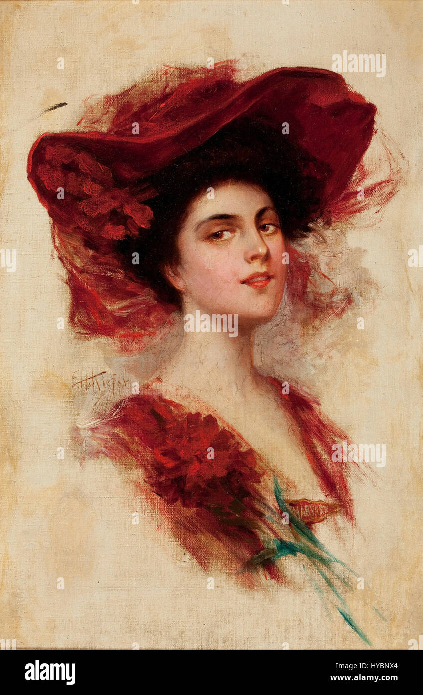 The portrait by Edwin H. Kiefer captures a woman in a moment of ...