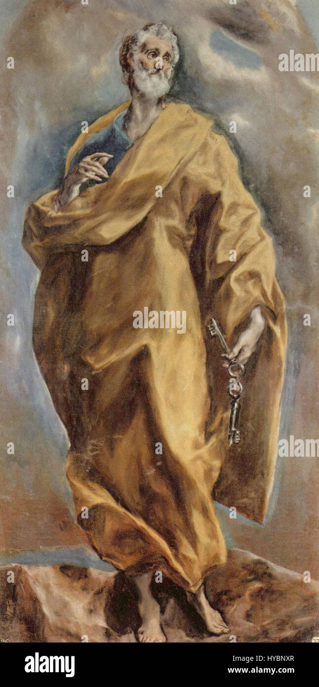 'Saint Peter' by El Greco is a religious portrait painting that ...