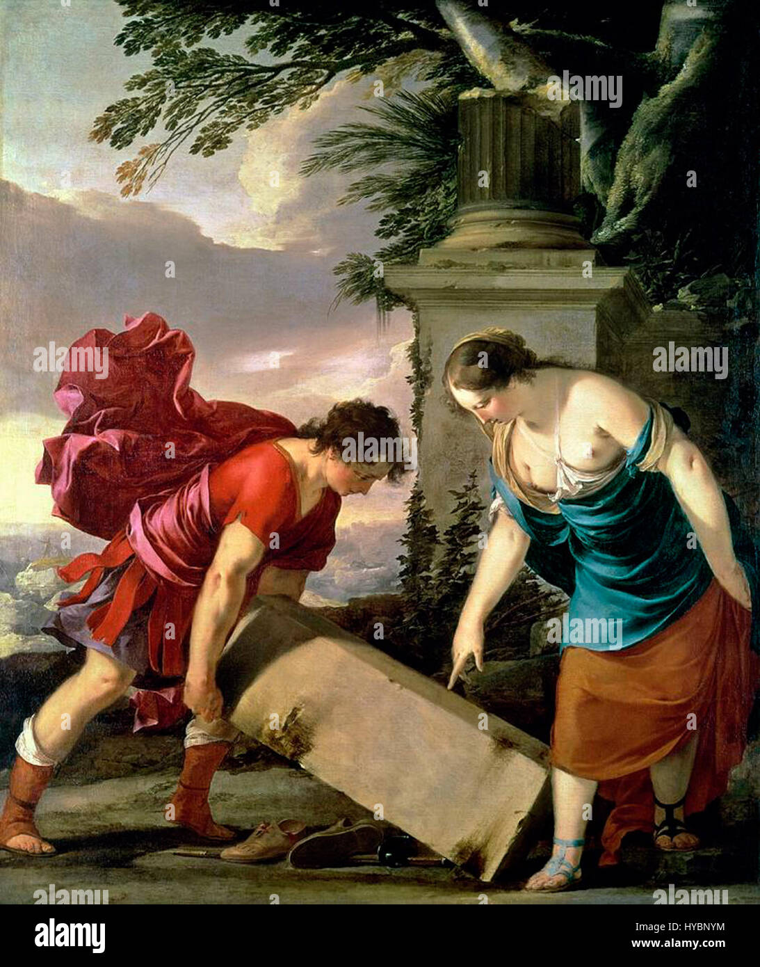 'Theseus and His Mother Aethra' by Laurent de La Hyre is a painting ...