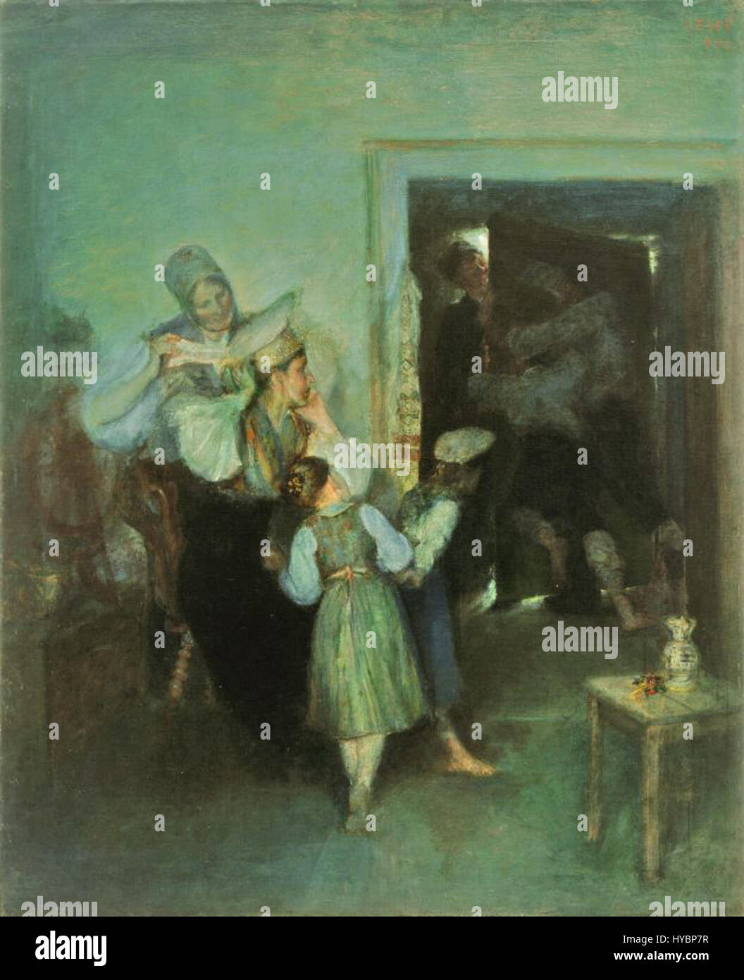 'Pred svatbo' by Ferdo Vesel depicts a moment before a wedding ceremony ...