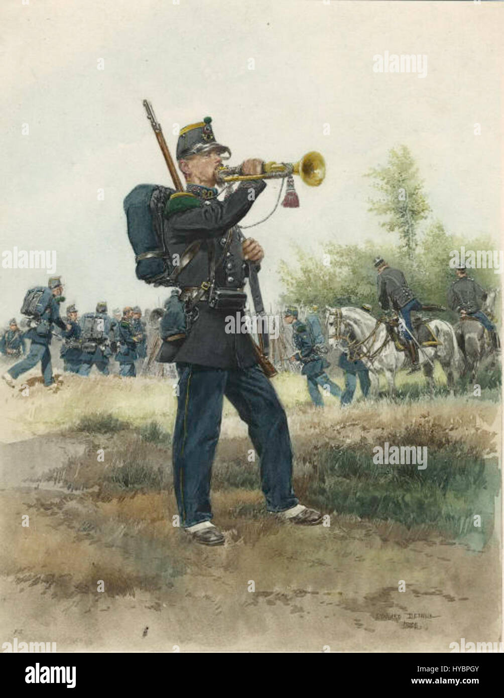This painting by Édouard Detaille depicts a bugler from the French ...