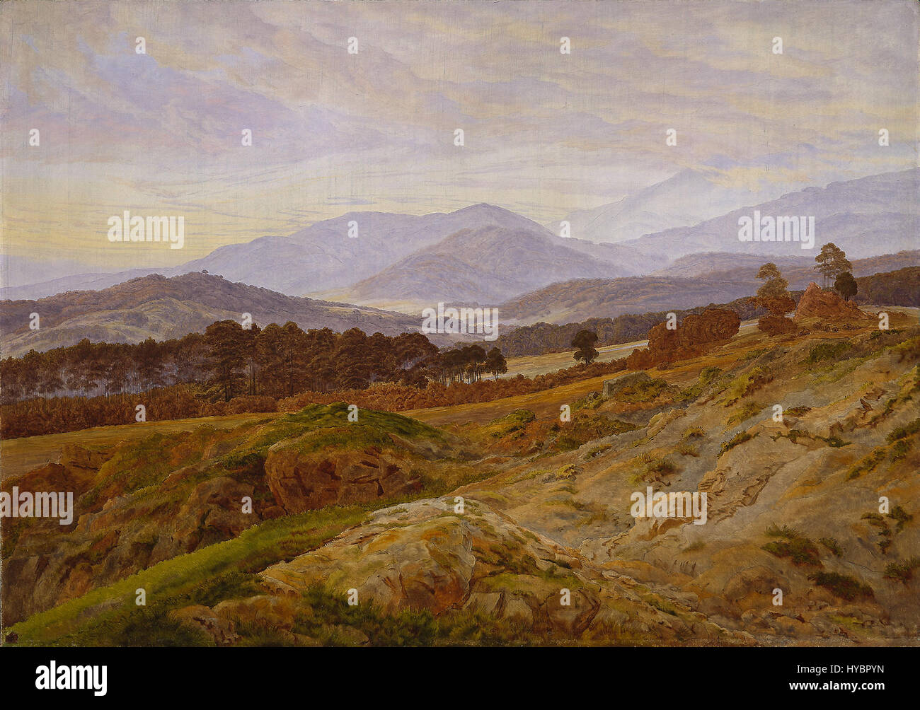 'Riesengebirgslandschaft' by Caspar David Friedrich, painted in 1835 ...