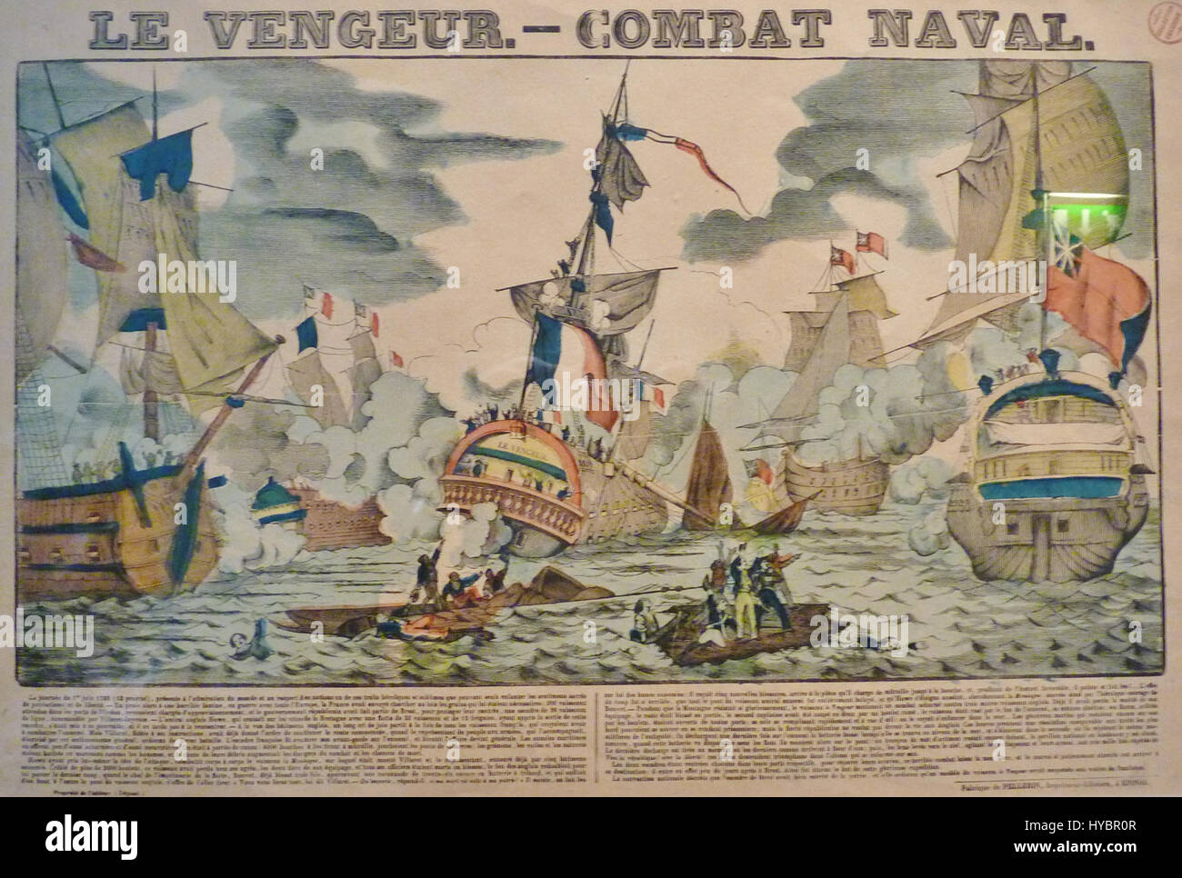 This 19th-century Image d'Epinal depicts the naval battle involving the ...